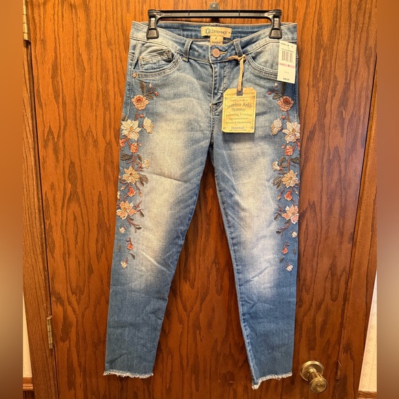 Democracy | Jeans | Democracy Light Blue Floral Embroidered Ankle Jeans ...